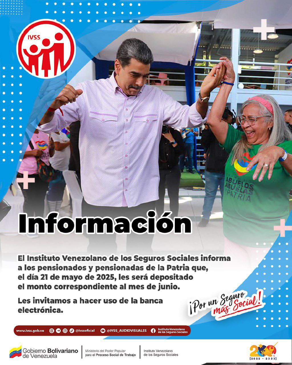 El pasado 21 de abril, la institución pagó la pensión correspondiente ...